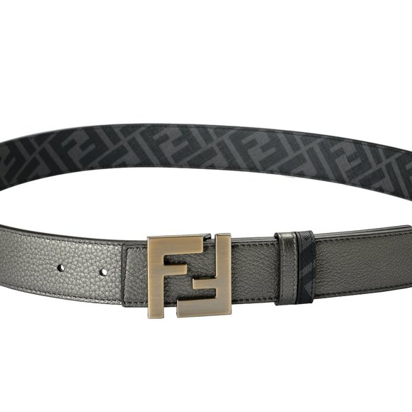 Fendi | Accessories | Fendi Mens Leather Reversible Fendi Squared Ff Logo Print Belt | Poshmark